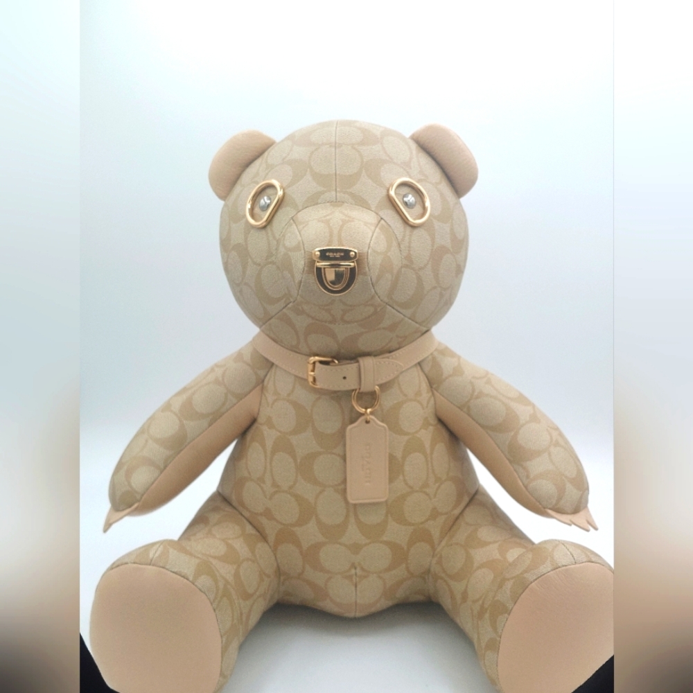 Coach Collectible Bear Signature Logo Leather 16" Lar… - Gem